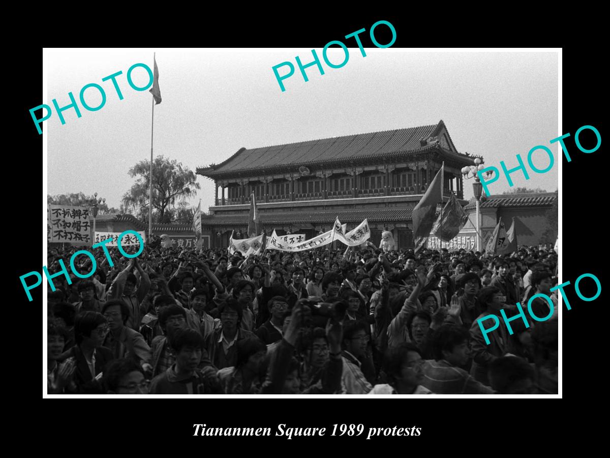Old Large Historic Photo Of 1989 Tiananmen Square Protests, Angry Stud ...