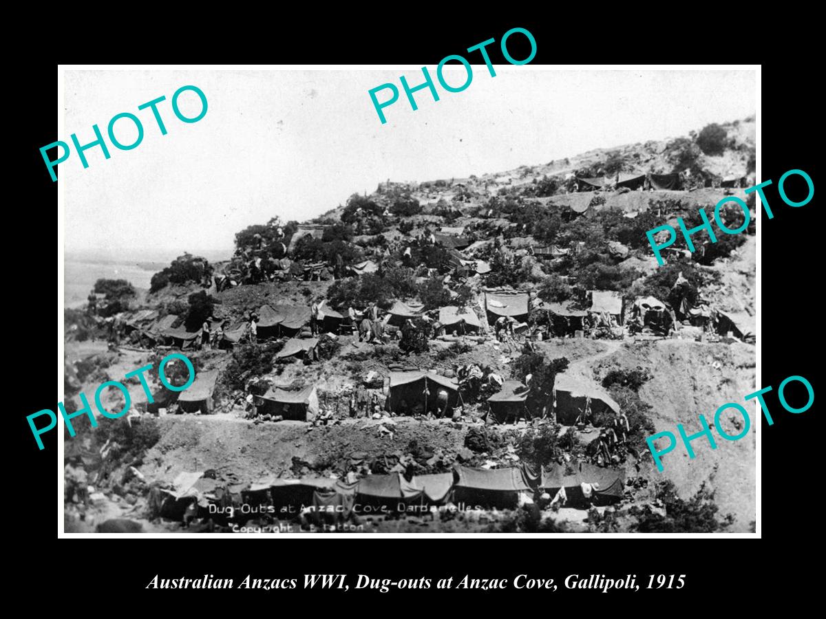 OLD HISTORIC PHOTO OF WWI MILITARY AUSTRALIAN ANZACS, GALLIPOLI DUG OU ...