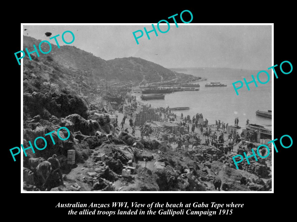 OLD HISTORIC PHOTO OF WWI AUSTRALIAN ANZACS, GALLIPOLI 1915 GABA TEPE ...