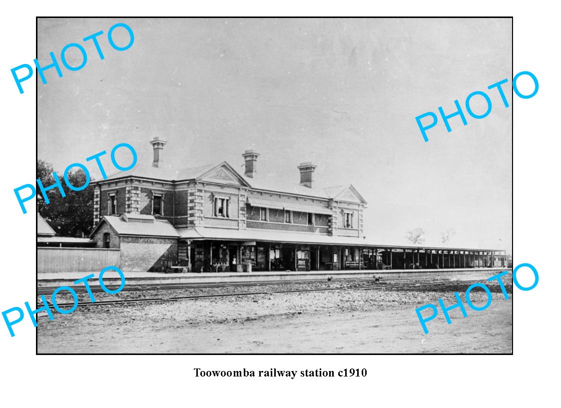 Old Large Photo Queensland, Toowoomba Railway Station C1910 – Images ...