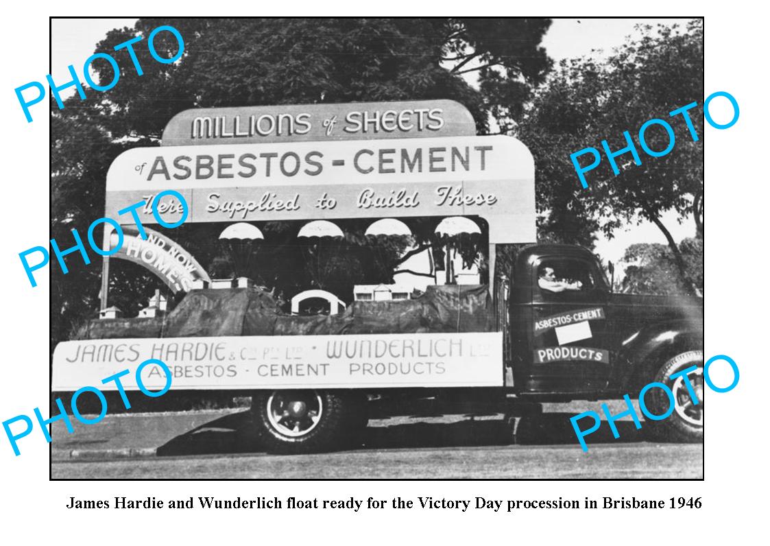Old Large Photo, James Hardie Asbestos Advertising Truck C1946, Brisba ...