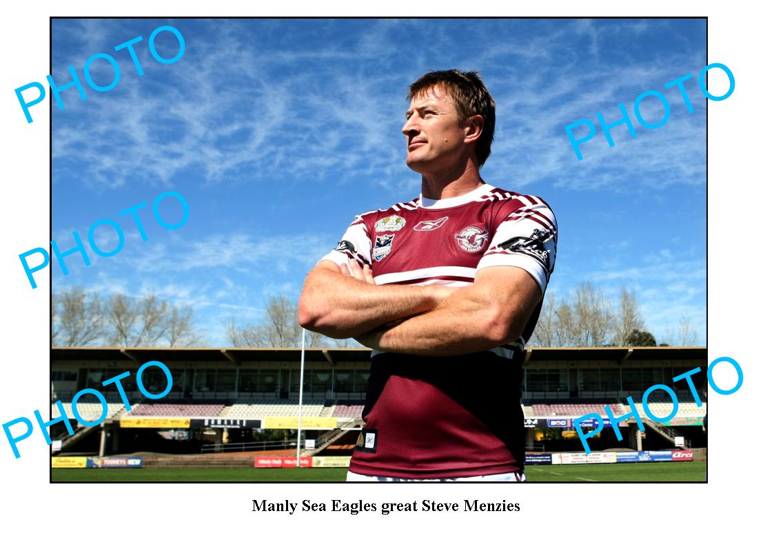 Large Photo Featuring Manly Sea Eagles Great Steve Menzies At Brookval ...