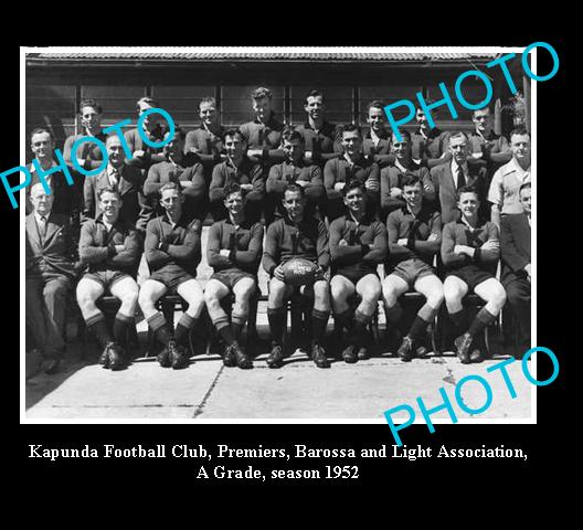 Old Large Historical Photo Of Kapunda S.A, 1952 Footy Team – Images and ...