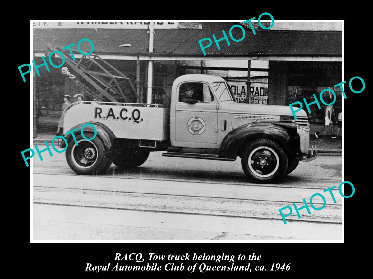 Old Large Photo Of Royal Automobile Club Of Queensland, Racq Tow Truck ...