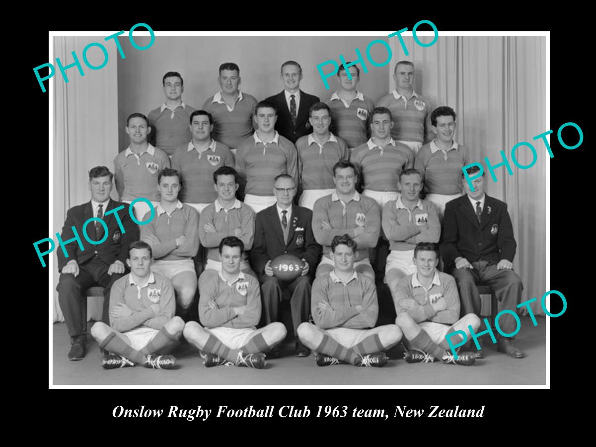 Old Large Historic Photo Of The Onslow Rugby Union Team 1963, New Zeal ...