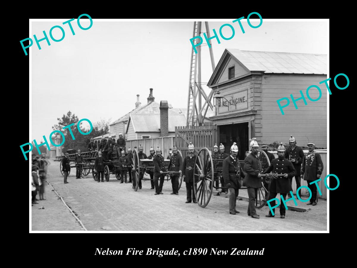 Old Large Historic Photo Of Nelson Fire Brigade Station, 1890 New Zeal ...