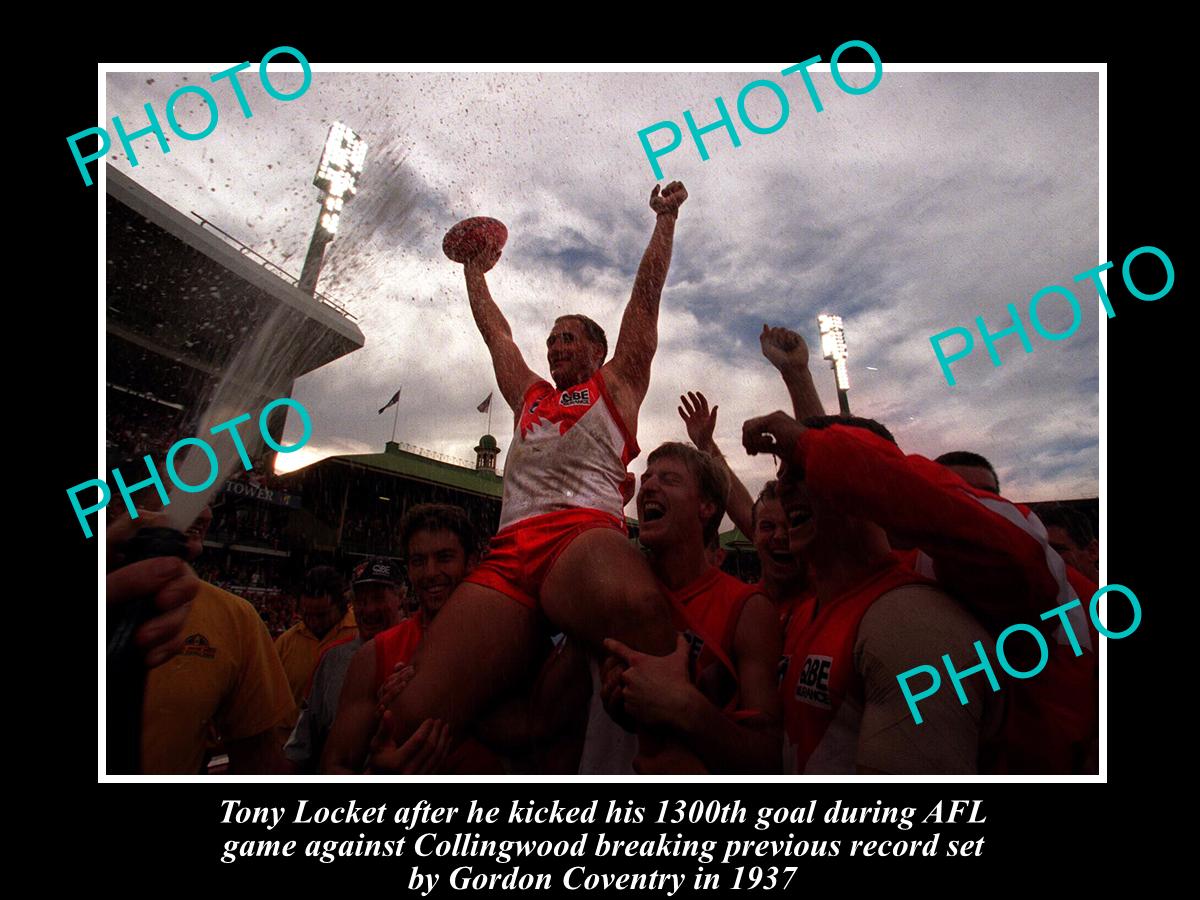 Large Sydney Swans Historical Photo Of Tony Lockett Kicking His 1300Th ...