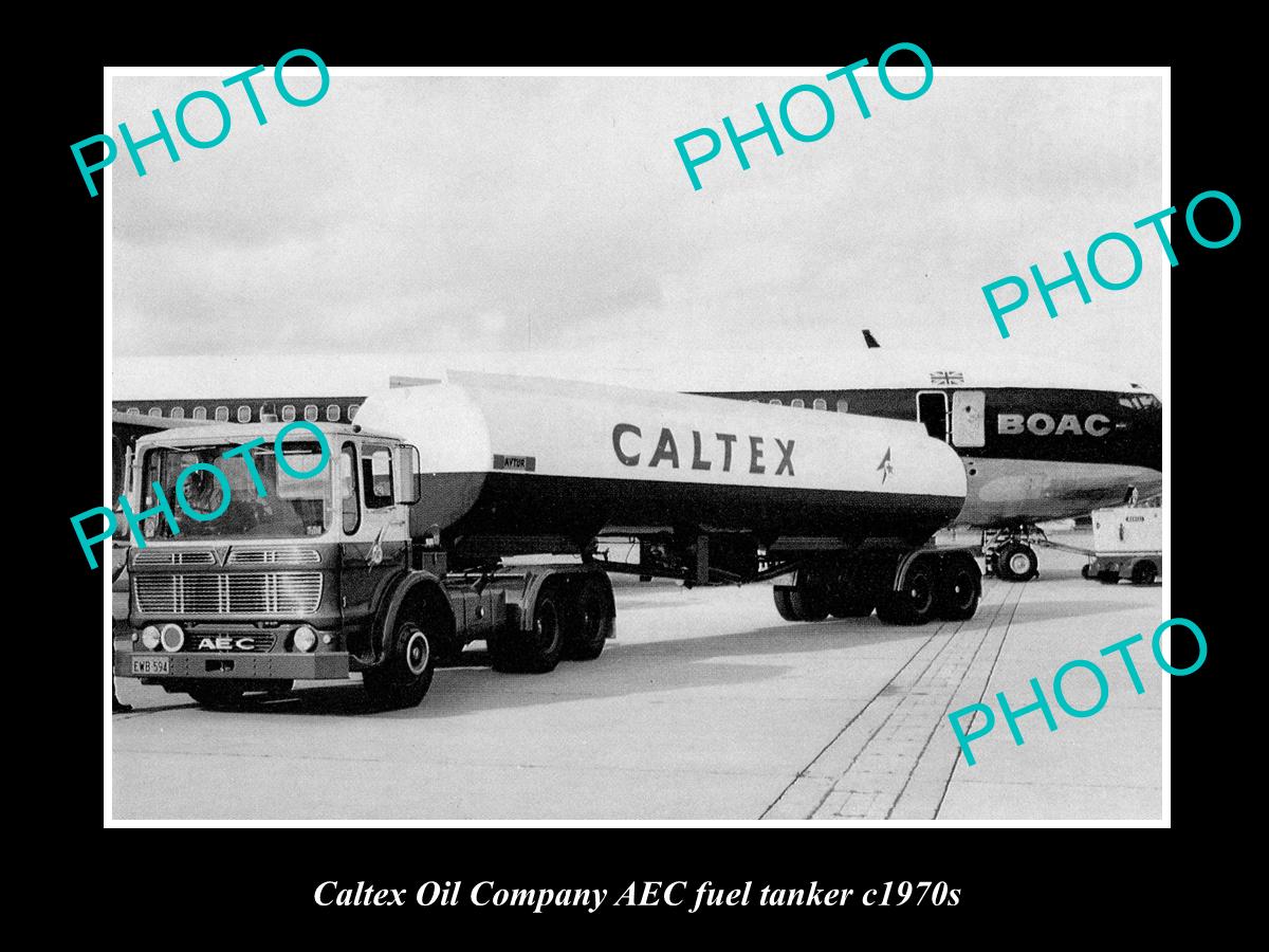 Old Large Historical Photo Of Caltex Oil Company Fuel Tanker C1970S, A ...
