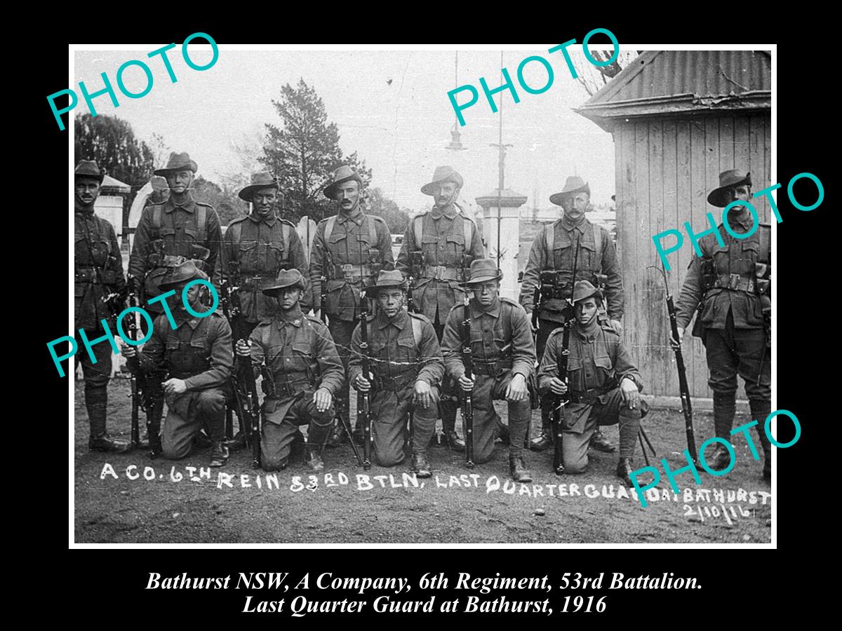 Old Large Historical Photo Of Bathurst Nsw, Anzac 6Th Reg, 53Rd Battal ...
