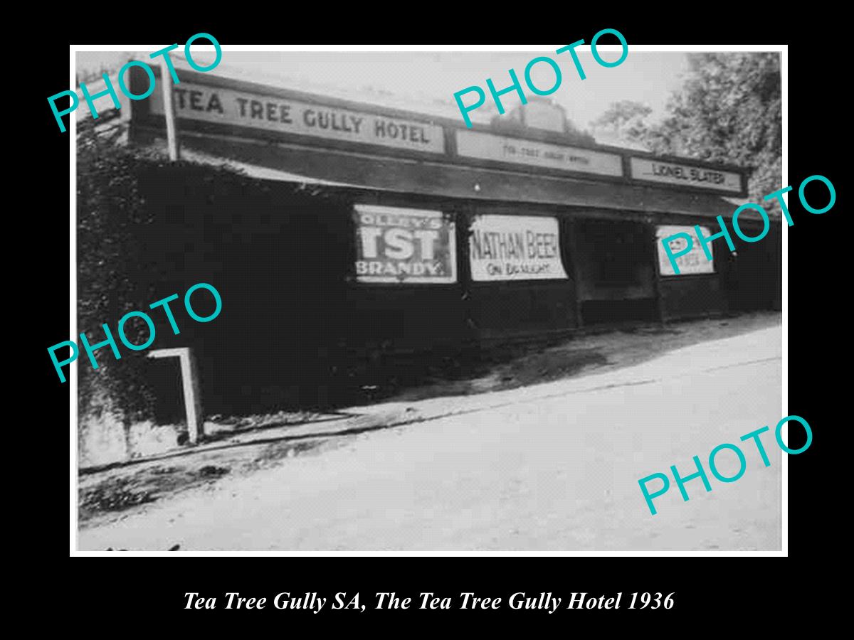 Old Large Historical Photo Of Tea Tree Gully Sa, View Of The Ttg Hotel ...