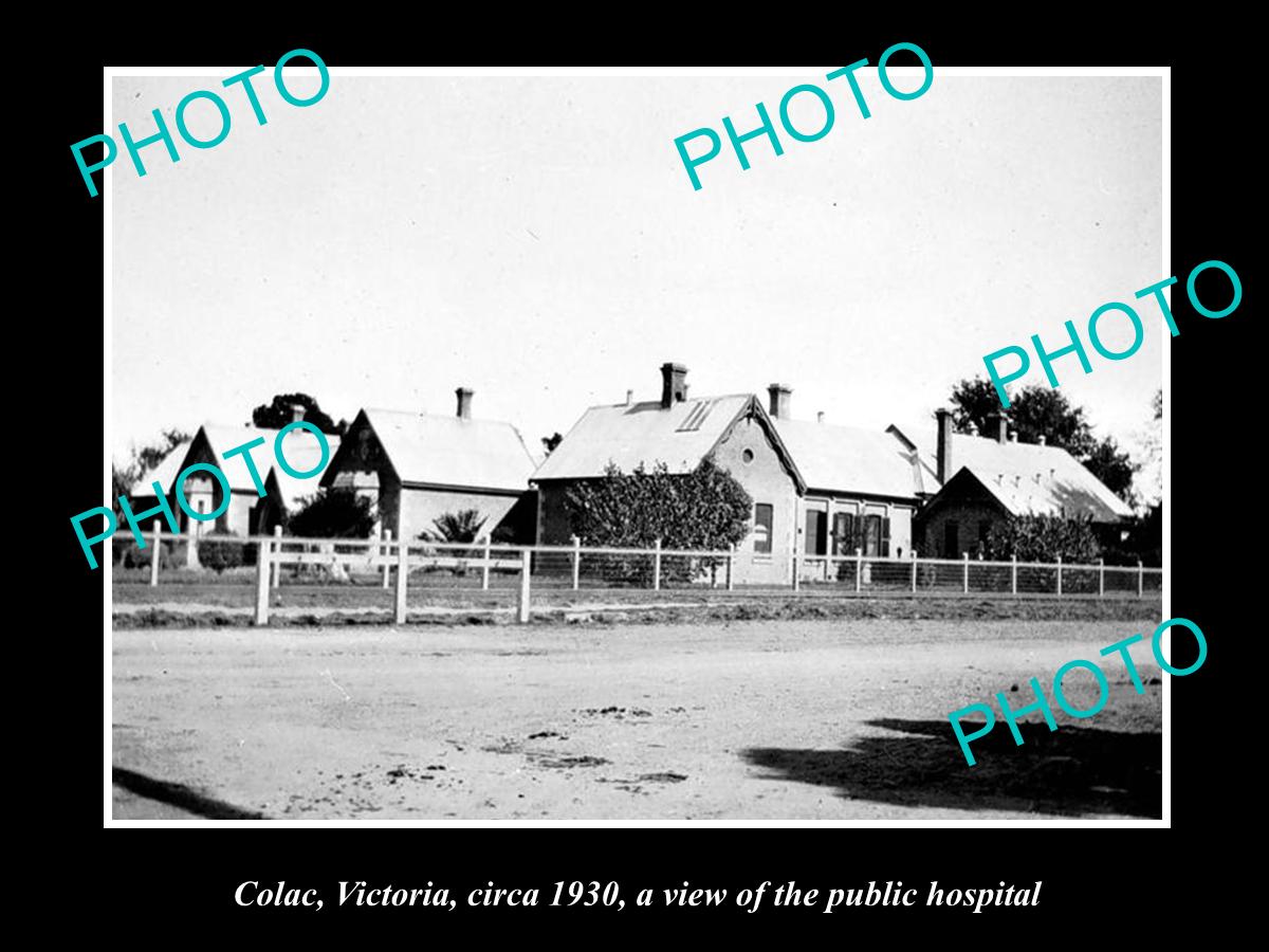 Old Large Historical Photo Of Colac Victoria, View Of The Public Hospi ...