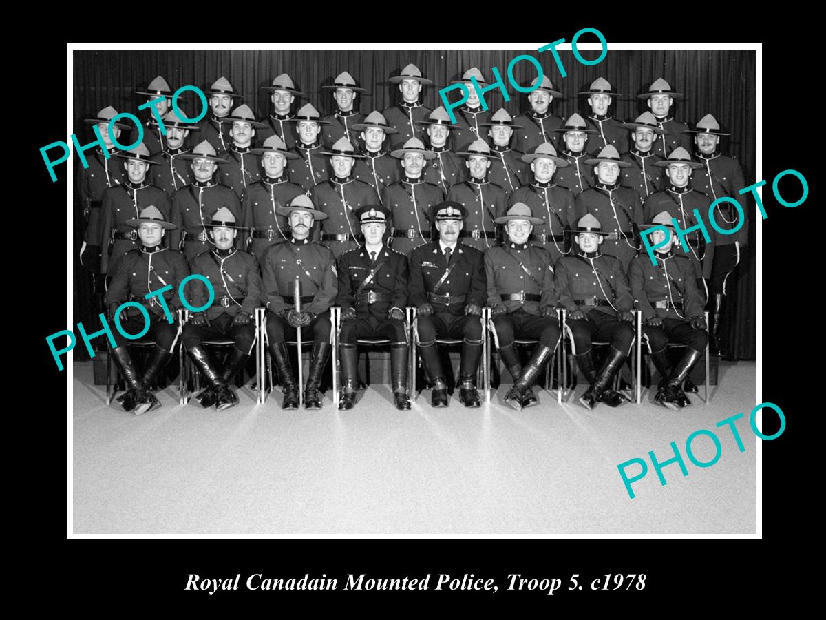 Old Large Historic Photo Of Royal Canadian Mounted Police, Troop 5 C19 ...