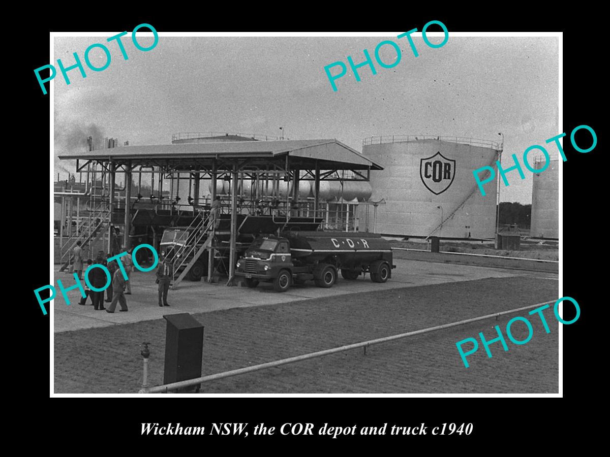 Old Large Historic Photo Of Wickham Nsw, The Cor Oil Company Depot & T ...