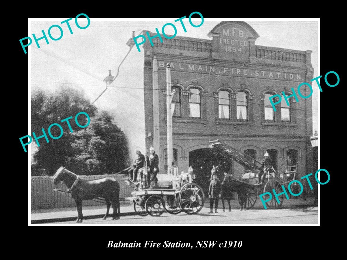 Old Large Historic Photo Of Balmain Nsw, The Balmain Fire Station C191 ...