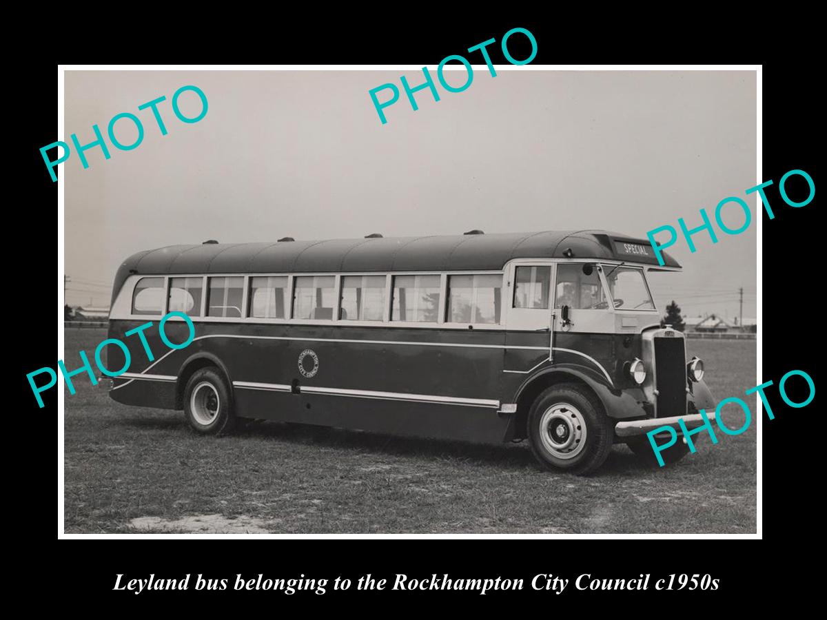 Old Large Historic Photo Of Rockhampton Qld, The Leyland Passenger Bus ...