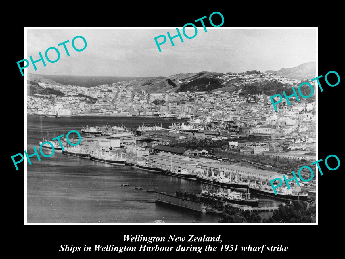 Old Large Historic Photo Of Wellington New Zealand, The Wharf Strike 1 ...
