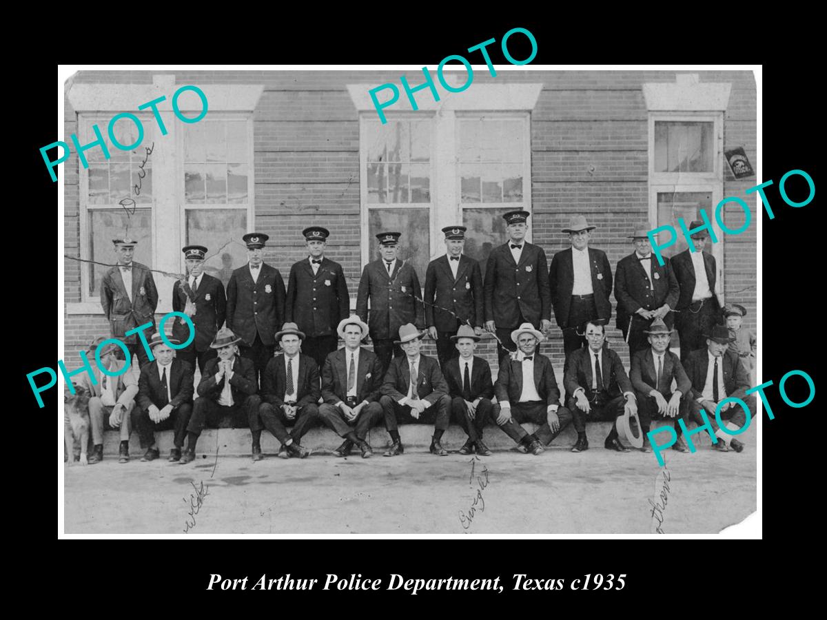 Old Large Historic Photo Of Port Arthur Texas, The Police Department C ...