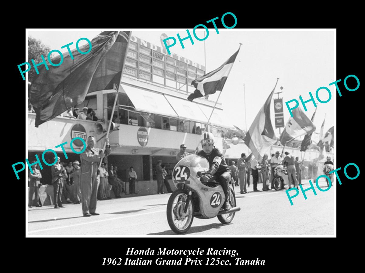 Old Historic Honda Motorcycle Racing Photo, Tanaka, 1962 Italian Grand ...