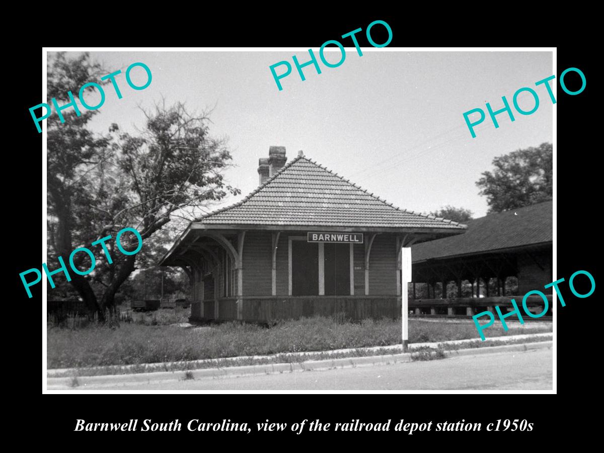 Old Historic Photo Of Barnwell South Carolina, Railroad Depot Station ...