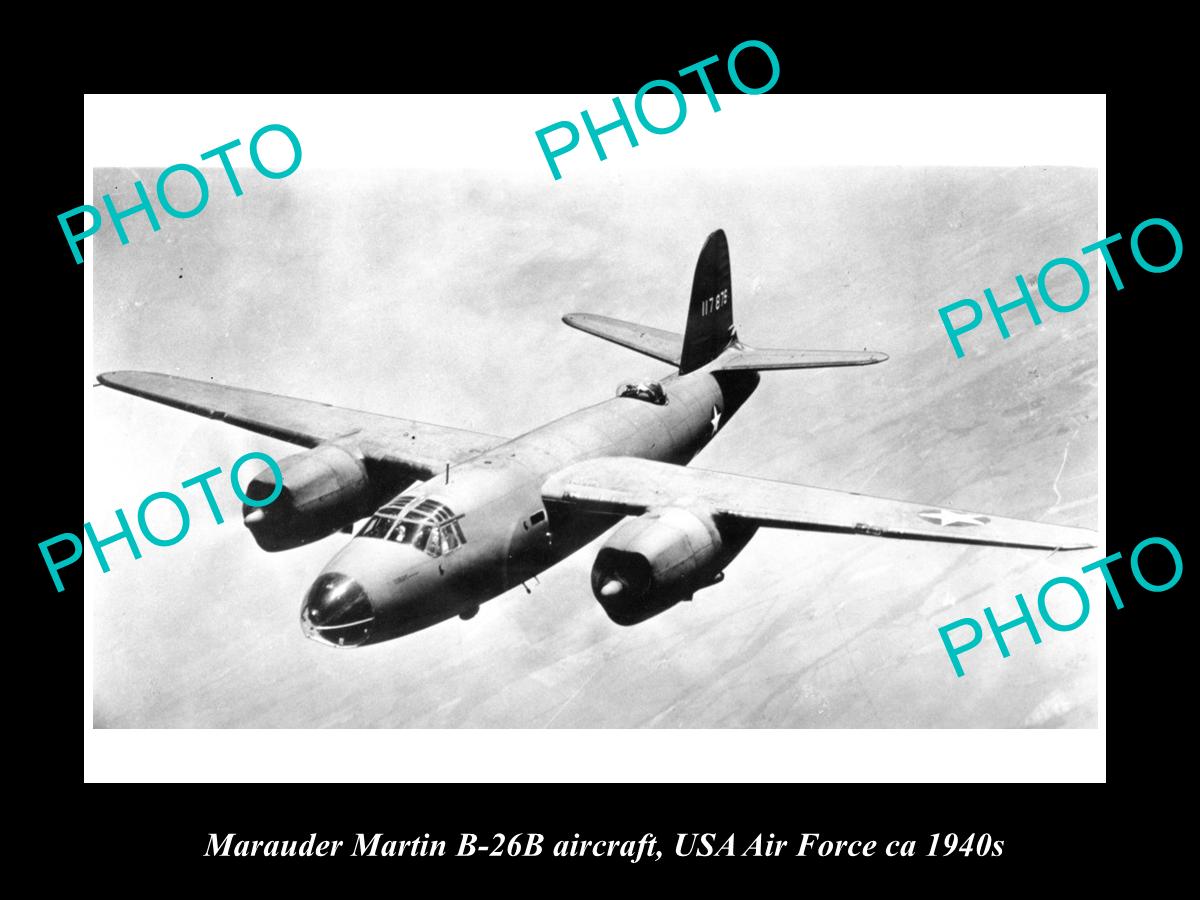 Old Historic Aviation Photo, Marauder Martin B-26B Aircraft, Usaaf C19 ...