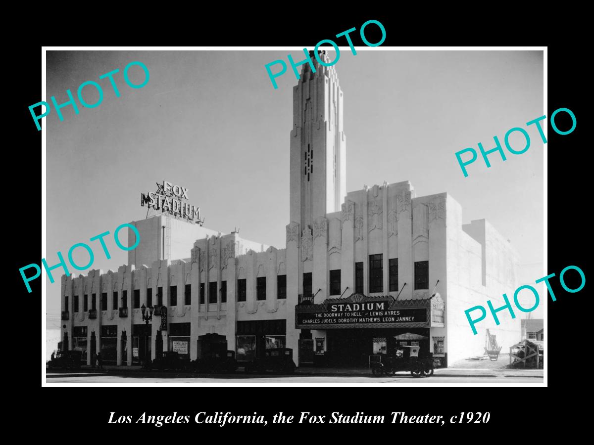 OLD HISTORIC PHOTO OF LOS ANGELES CALIFORNIA, THE FOX STADIUM THEATER ...