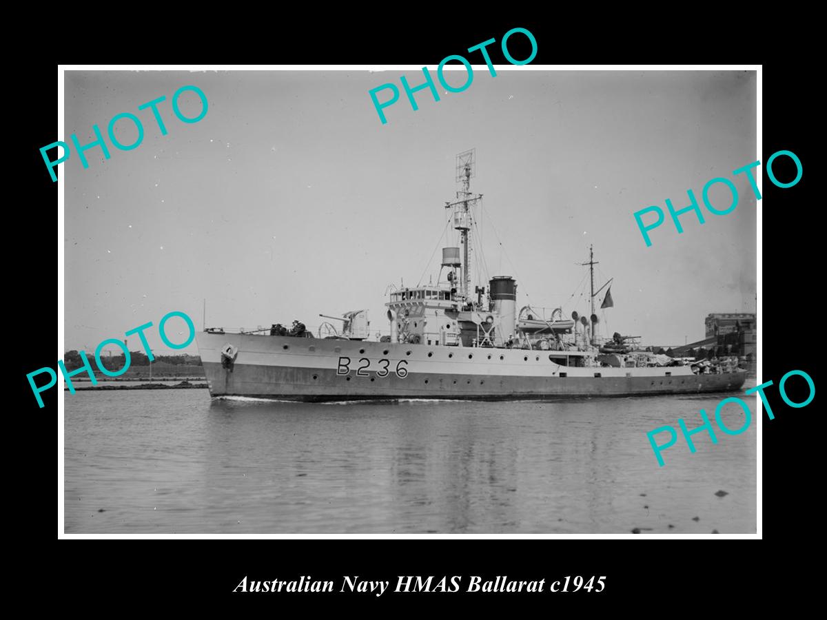 OLD LARGE HISTORIC AUSTRALIAN NAVY PHOTO OF THE HMAS BALLARAT SHIP c19 ...