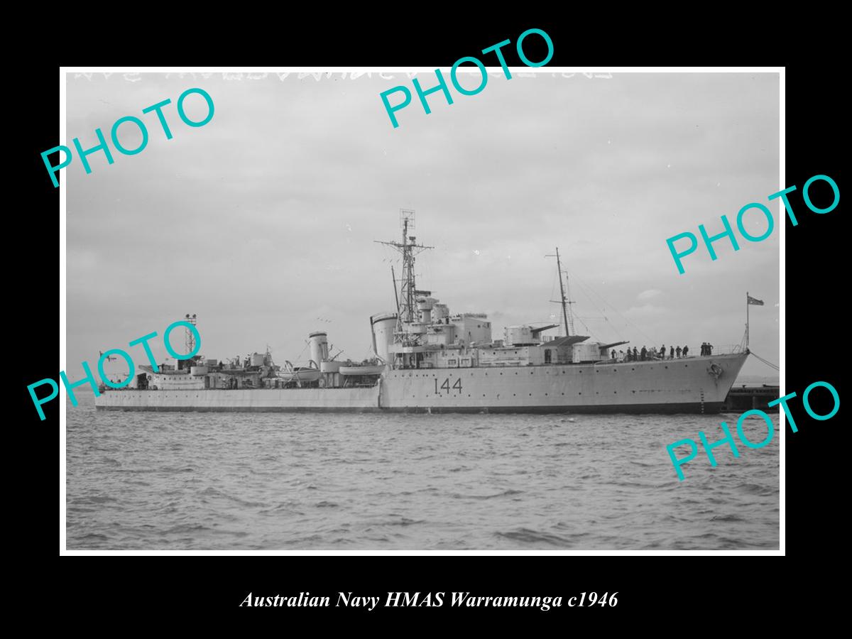 OLD LARGE HISTORIC AUSTRALIAN NAVY PHOTO OF THE HMAS WARRAMUNGA SHIP c ...