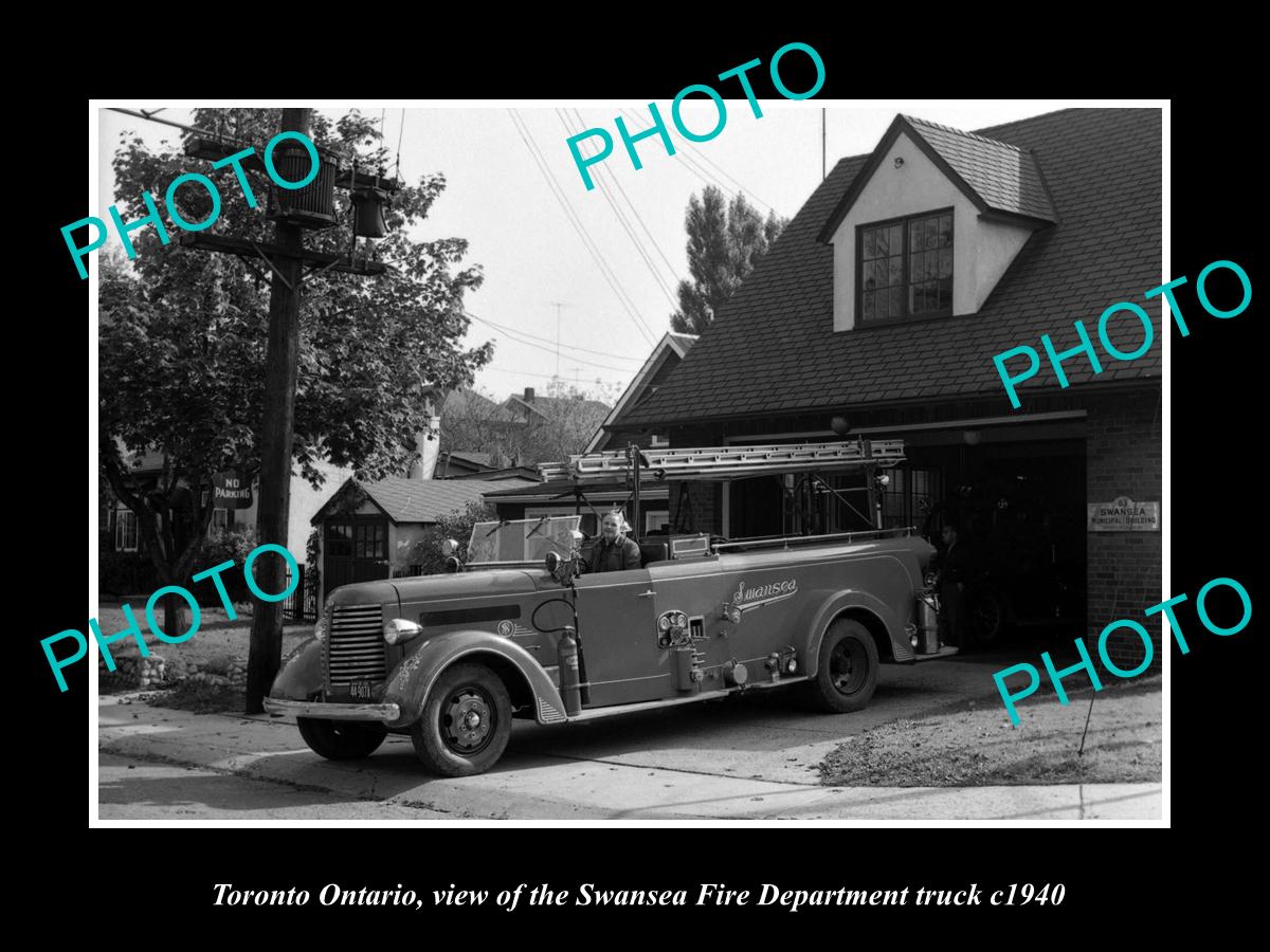 OLD LARGE HISTORIC PHOTO OF TORONTO CANADA, THE SWANSEA FIRE STATION T ...