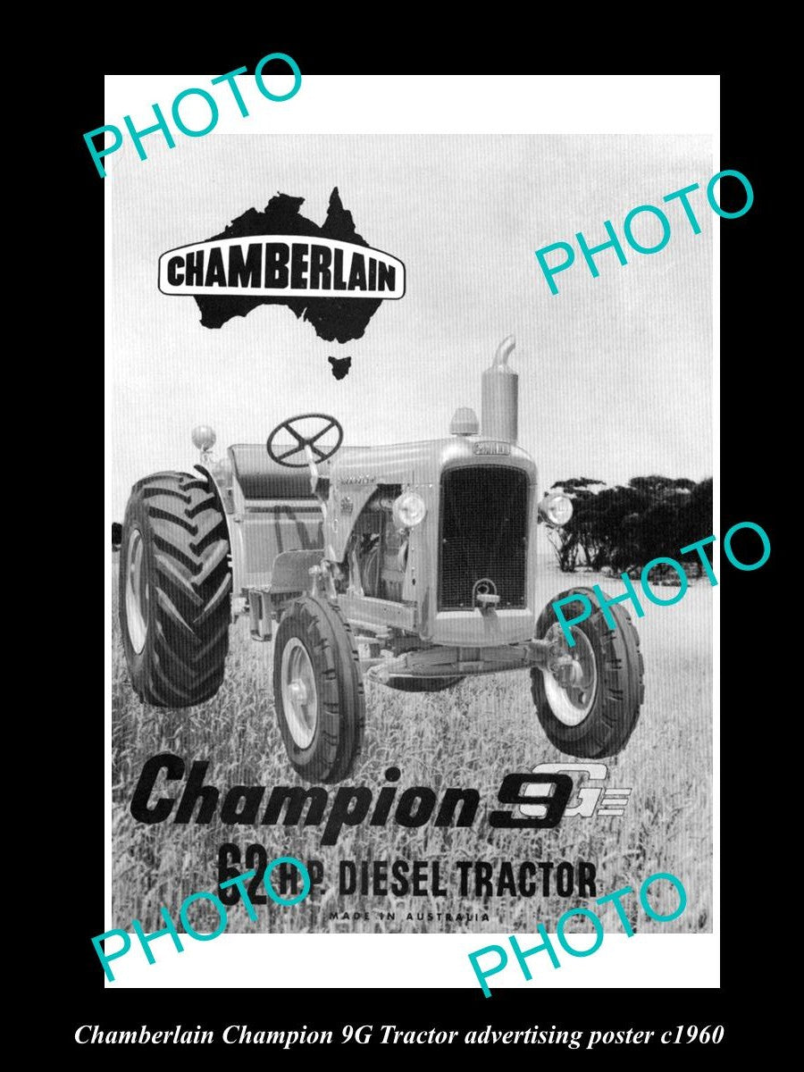 OLD LARGE HISTORIC PHOTO OF CHAMBERLAIN TRACTOR, CHAMPION 9G POSTER c1 ...