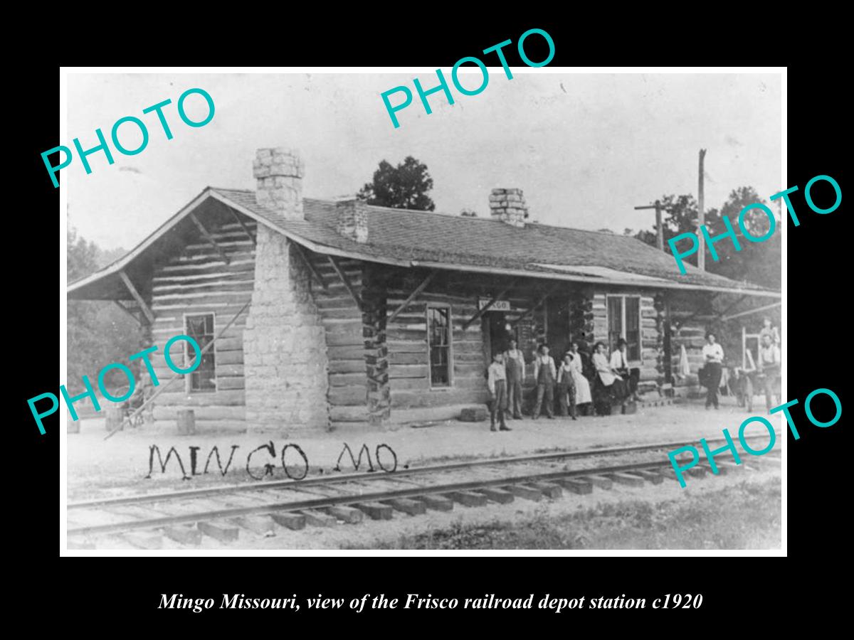 OLD LARGE HISTORIC PHOTO OF MINGO MISSOURI, THE FRISCO RAILROAD STATIO ...