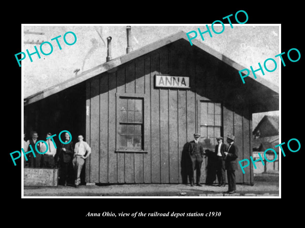 OLD LARGE HISTORIC PHOTO OF ANNA OHIO, THE RAILROAD DEPOT STATION c193 ...