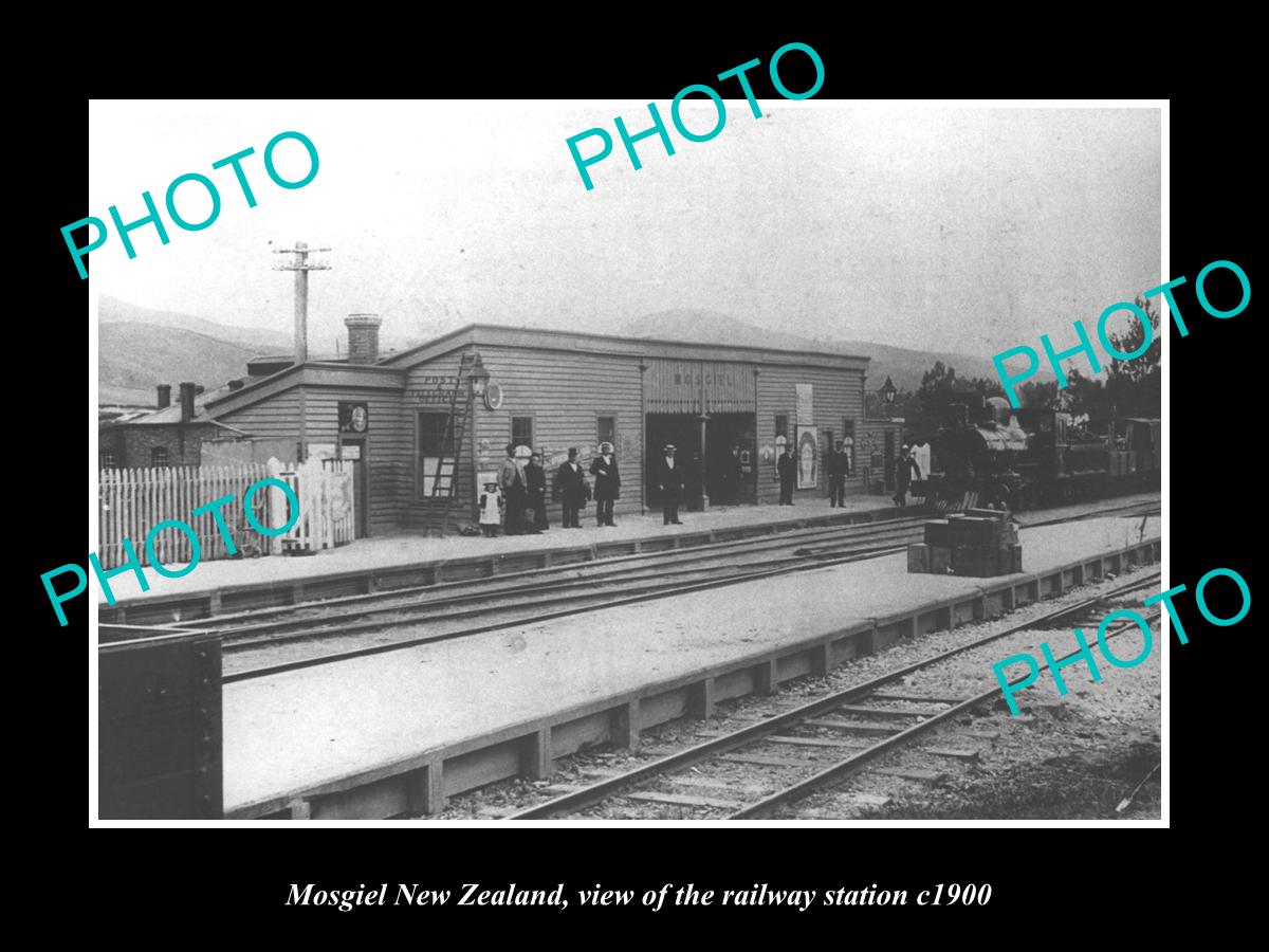 OLD LARGE HISTORIC PHOTO OF MOSGIEL NEW ZEALAND, THE RAILWAY STATION c ...