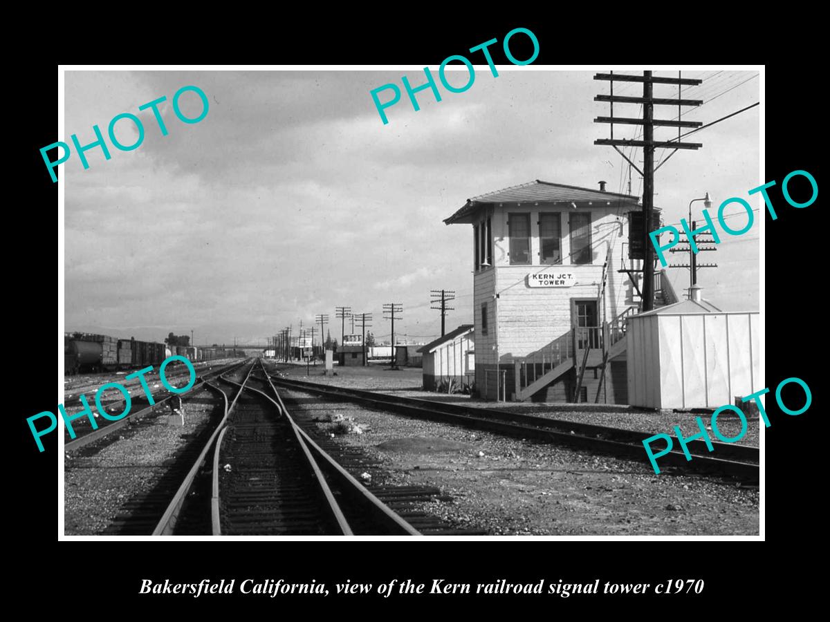 OLD HISTORIC PHOTO OF BAKERSFIELD CALIFORNIA, KERN RAILROAD SIGNAL TOW ...