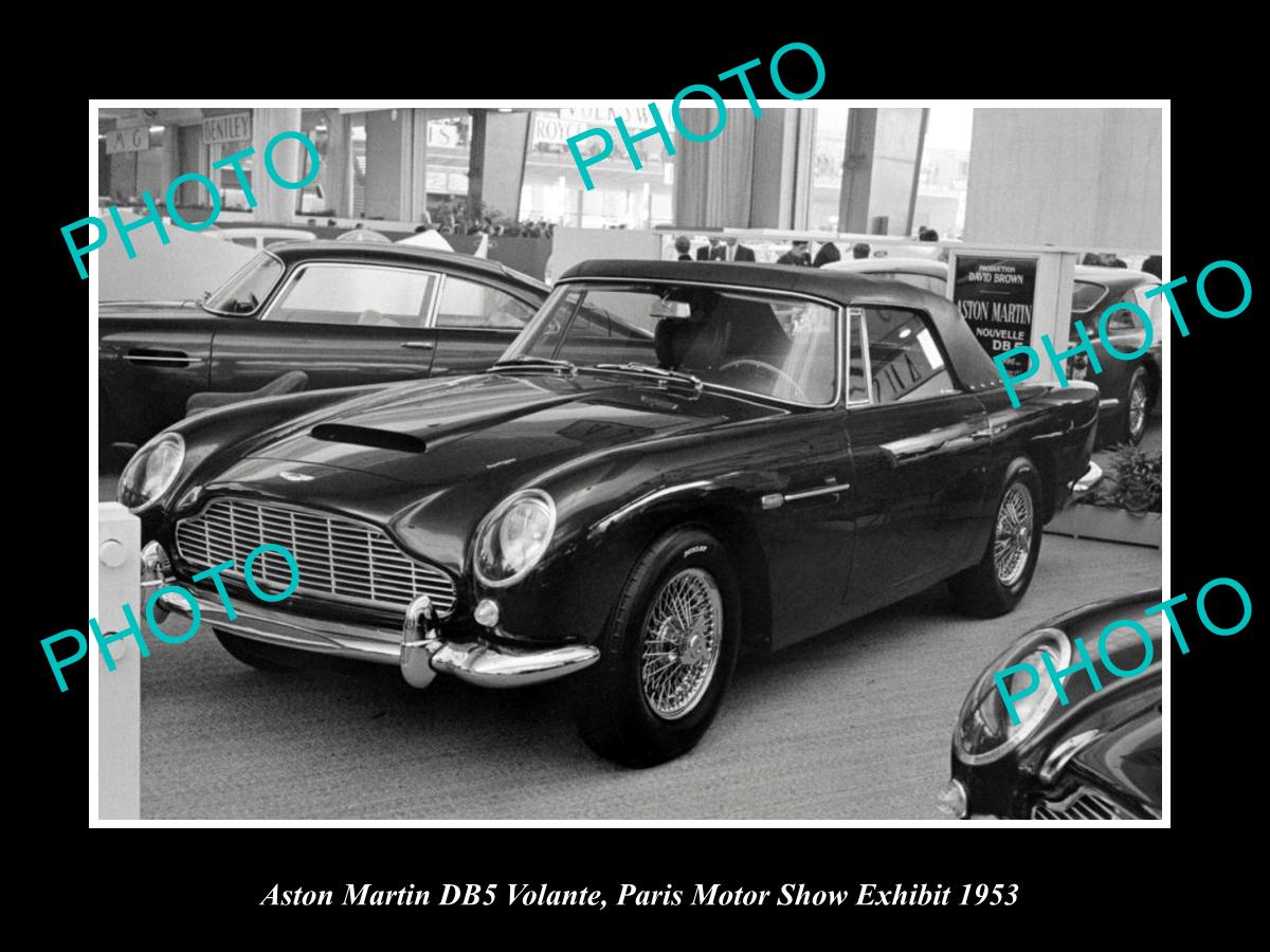 OLD LARGE HISTORIC PHOTO OF 1953 ASTON MARTIN DB5 VOLANTE MOTOR SHOW D ...