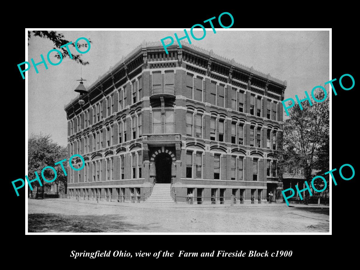 OLD LARGE HISTORIC PHOTO OF SPRINGFIELD OHIO, THE FARM & FIRESIDE BLOC ...