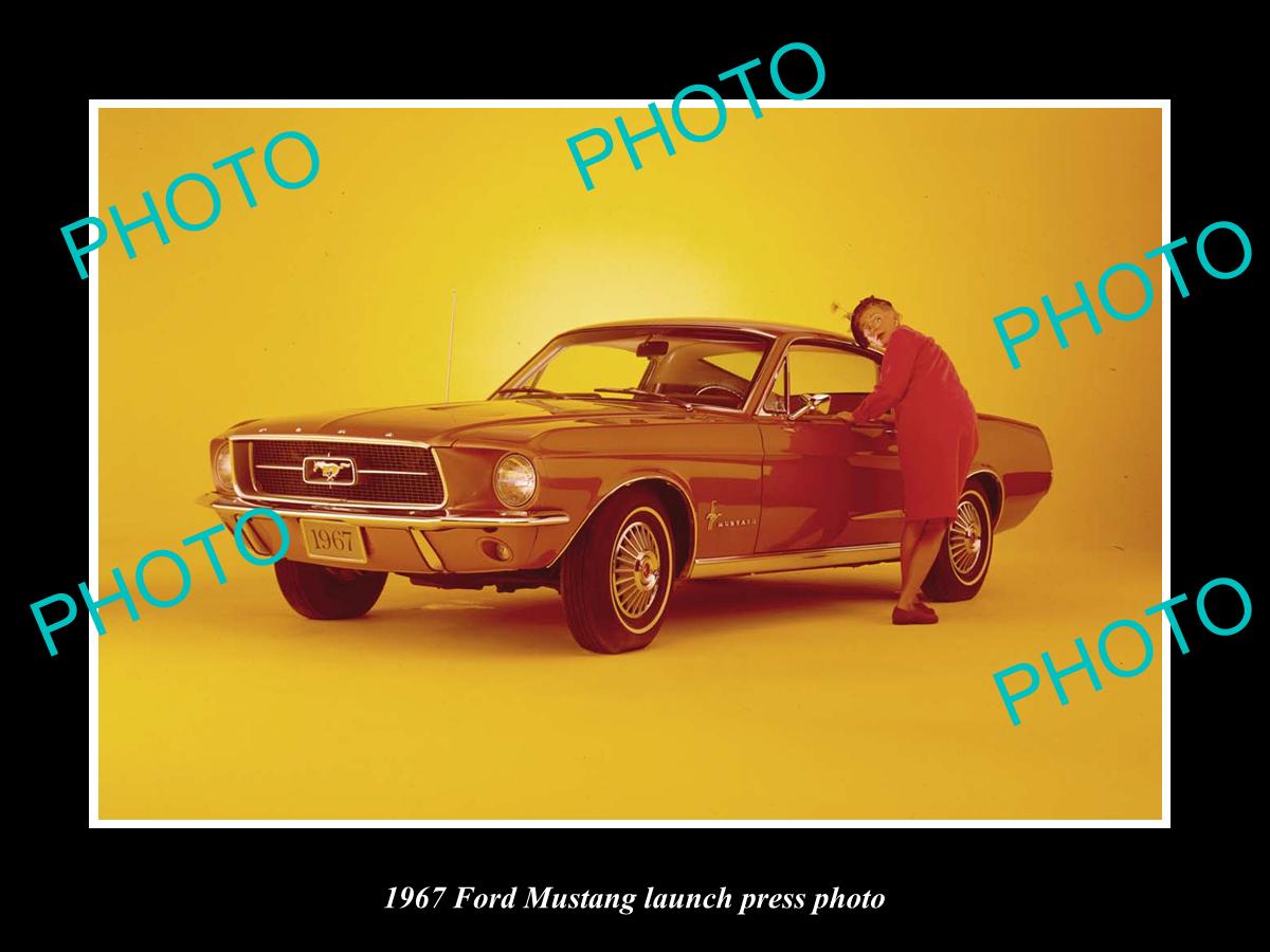 OLD LARGE HISTORIC PHOTO OF THE 1967 FORD MUSTANG LAUNCH PRESS PHOTO ...