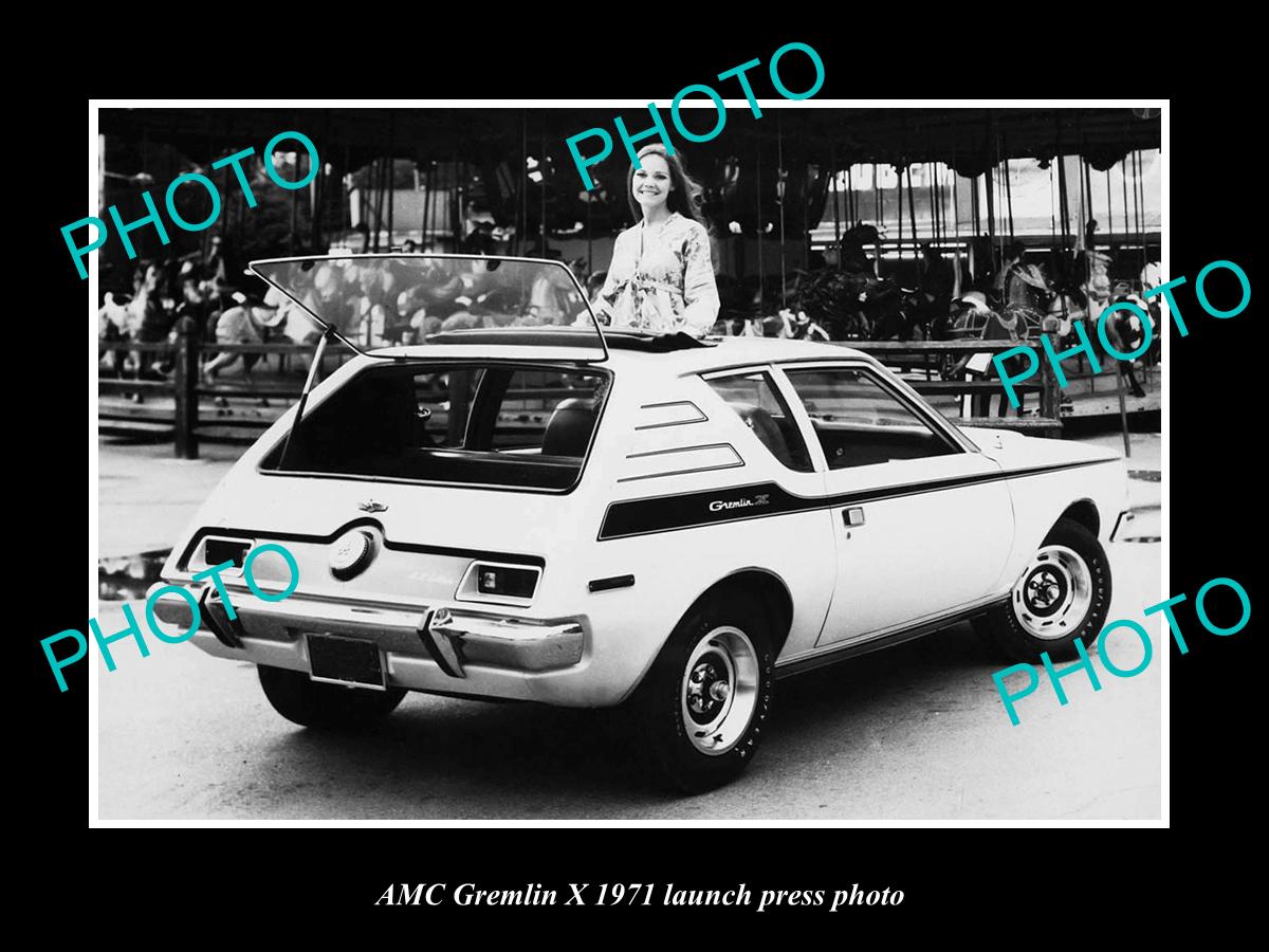 OLD LARGE HISTORIC PHOTO OF 1971 AMC GREMLIN X LAUNCH PRESS PHOTO ...