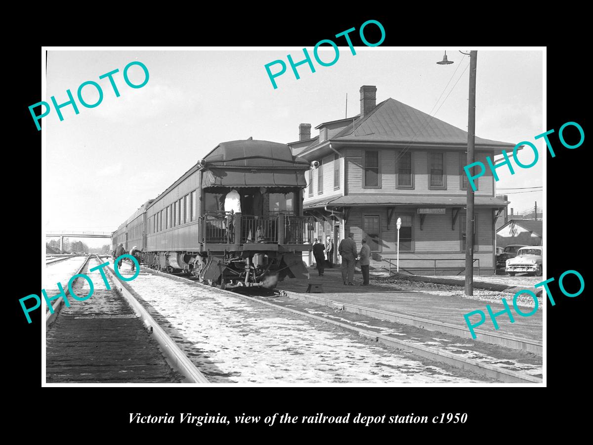 OLD LARGE HISTORIC PHOTO OF VICTORIA VIRGINIA, THE RAILROAD DEPOT STAT ...