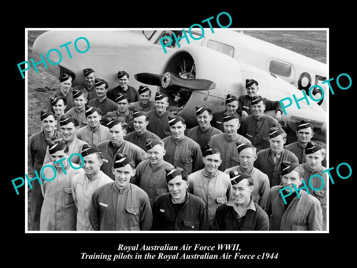 OLD HISTORIC PHOTO OF ROYAL AUSTRALIAN AIR FORCE WWII, RAAF PILOT TRAI ...