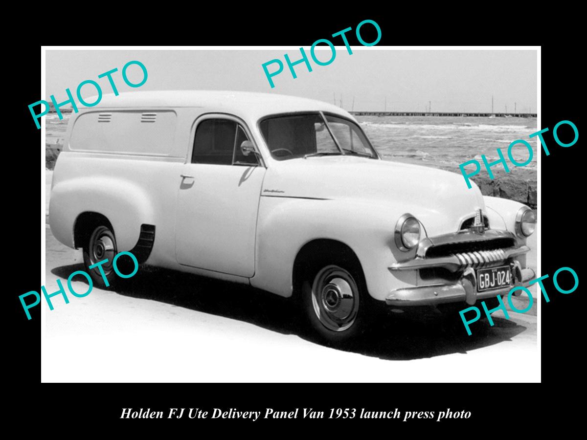 OLD LARGE HISTORIC PHOTO OF 1953 HOLDEN FJ PANEL VAN LAUNCH PRESS PHOT ...