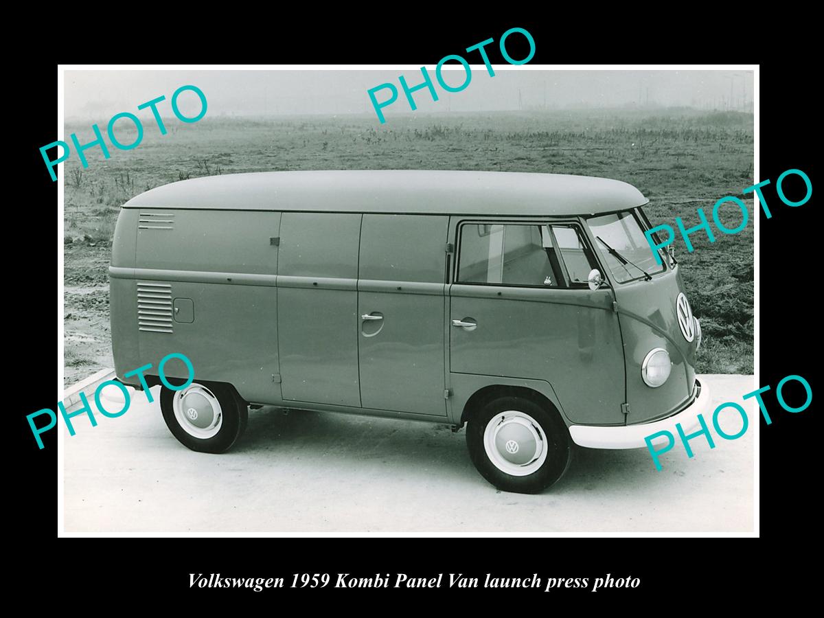 OLD LARGE HISTORIC PHOTO OF 1959 VOLKSWAGEN KOMBI PANEL VAN LAUNCH PRE ...