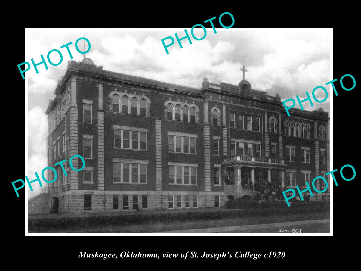 OLD LARGE HISTORIC PHOTO OF MUSKOGEE OKLAHOMA, THE ST JOSEPHS COLLEGE ...