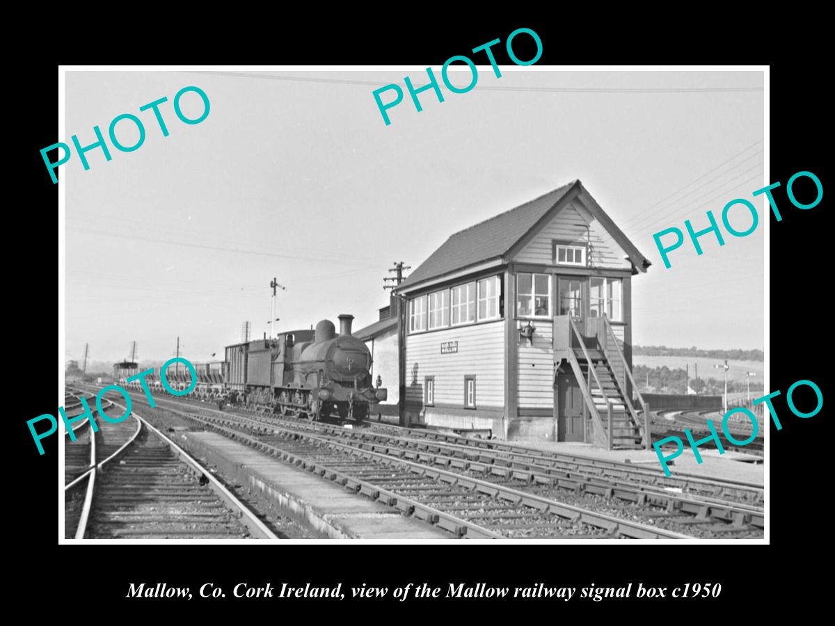 OLD LARGE HISTORIC PHOTO OF MALLOW CORK IRELAND, THE RAILWAY SIGNAL BO ...