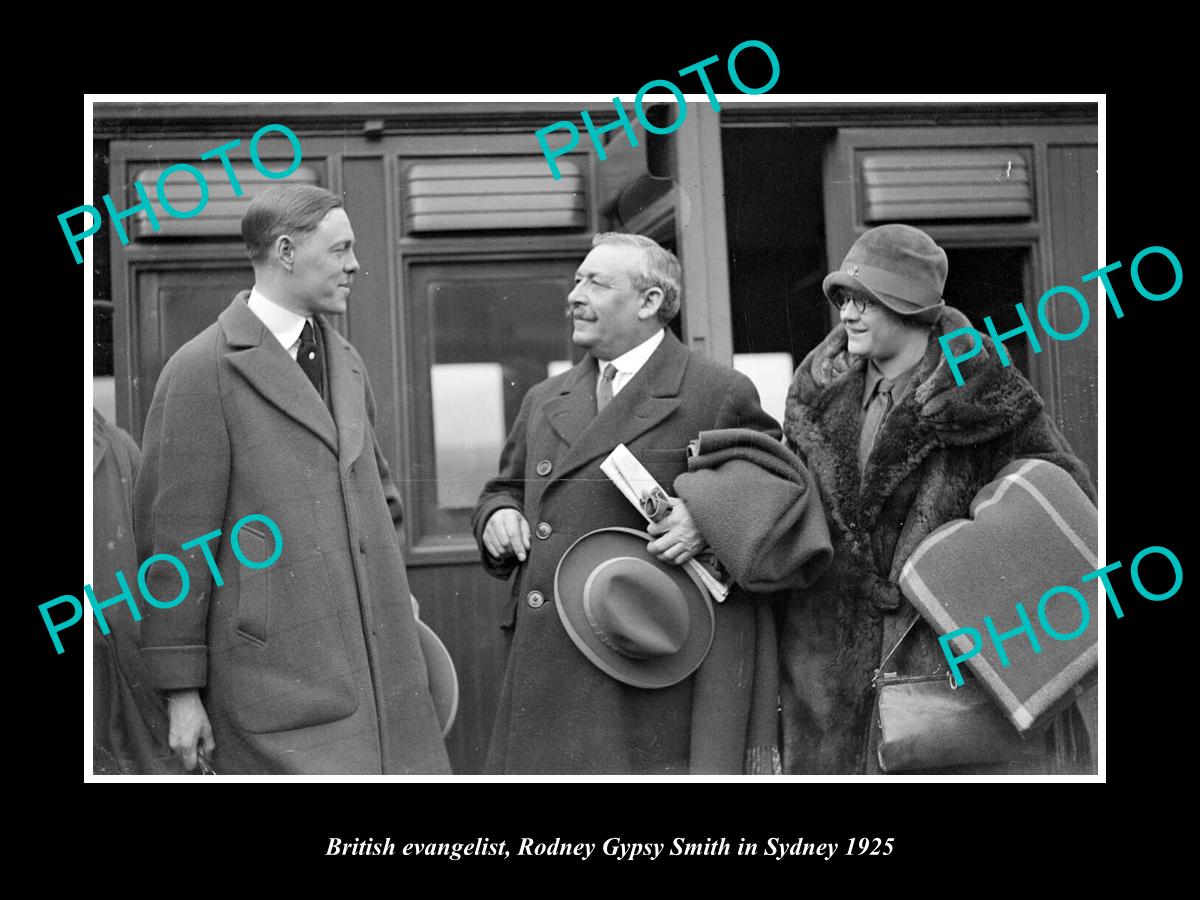 OLD LARGE HISTORIC PHOTO BRITISH EVANGELIST RODNEY GYPSY SMITH IN SYDN ...