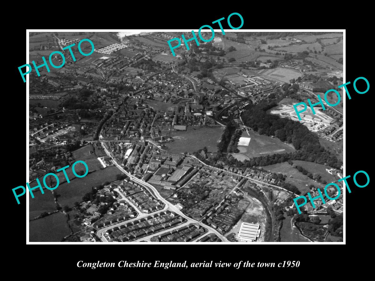 OLD LARGE HISTORIC PHOTO OF CONGLETON CHESHIRE ENGLAND, VIEW OF THE TO ...