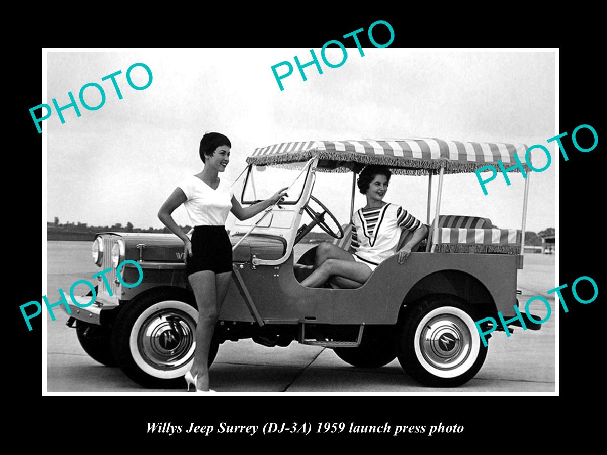 OLD LARGE HISTORIC PHOTO OF 1959 WILLYS JEEP SURREY LAUNCH PRESS PHOTO ...