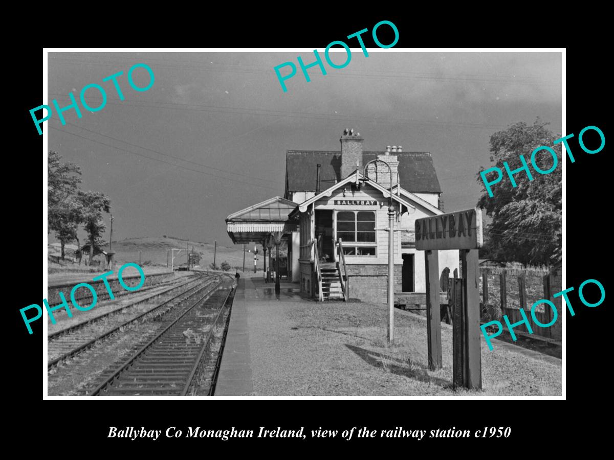 OLD LARGE HISTORIC PHOTO OF BALLYBAY MONAGHAN IRELAND, THE RAILWAY STA ...
