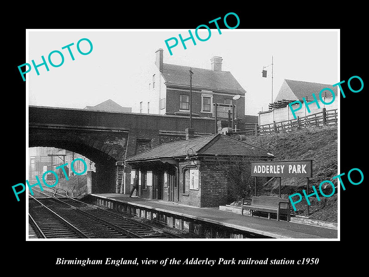 OLD LARGE HISTORIC PHOTO OF BIRMINGHAM ENGLAND, ADDERLEY RAILWAY STATI ...