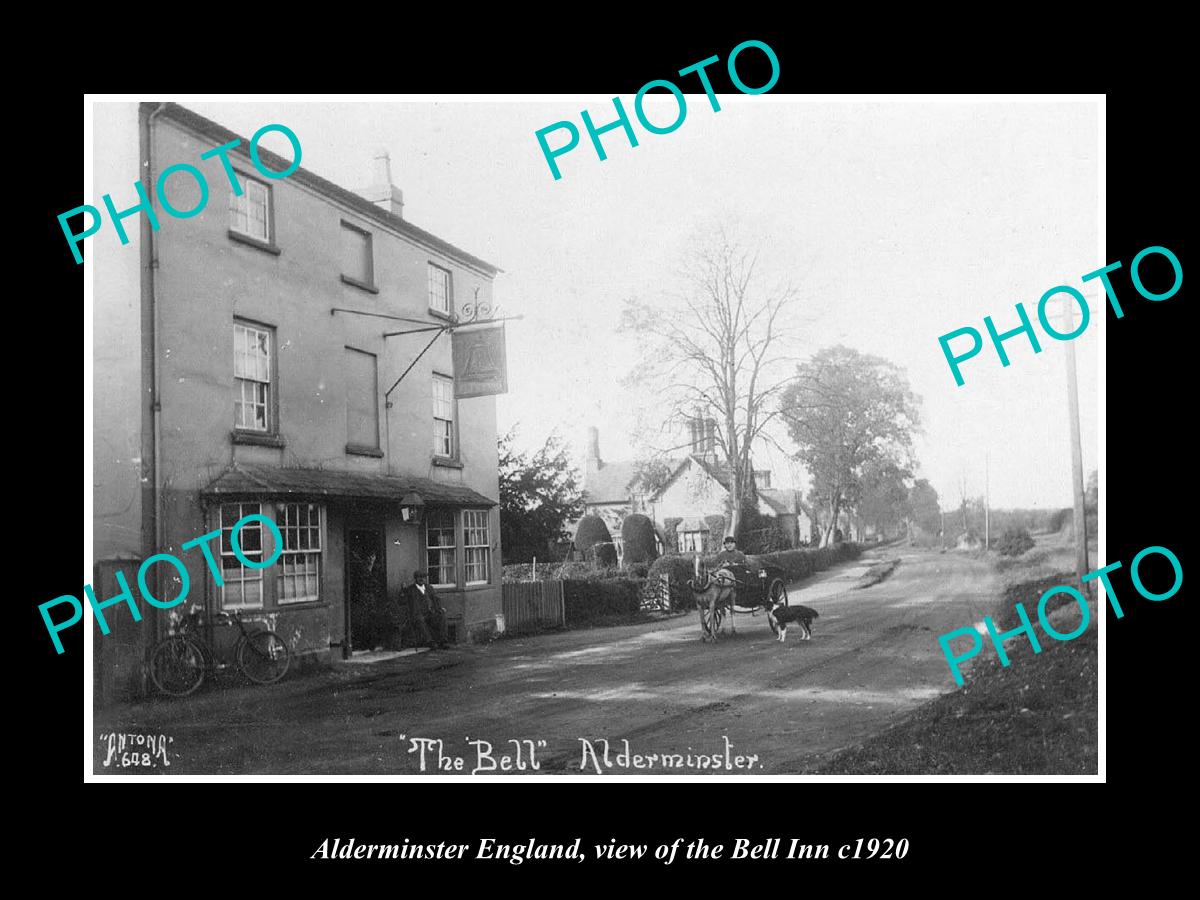 OLD LARGE HISTORIC PHOTO OF ALDERMINSTER WARWICKSHIRE ENGLAND, THE BEL ...