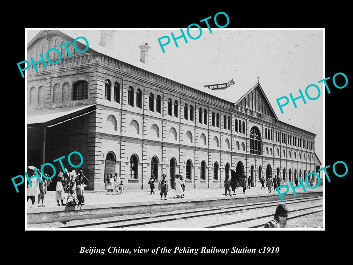 OLD LARGE HISTORIC PHOTO BEIJING CHINA, THE PEKING RAILWAY STATION c19 ...